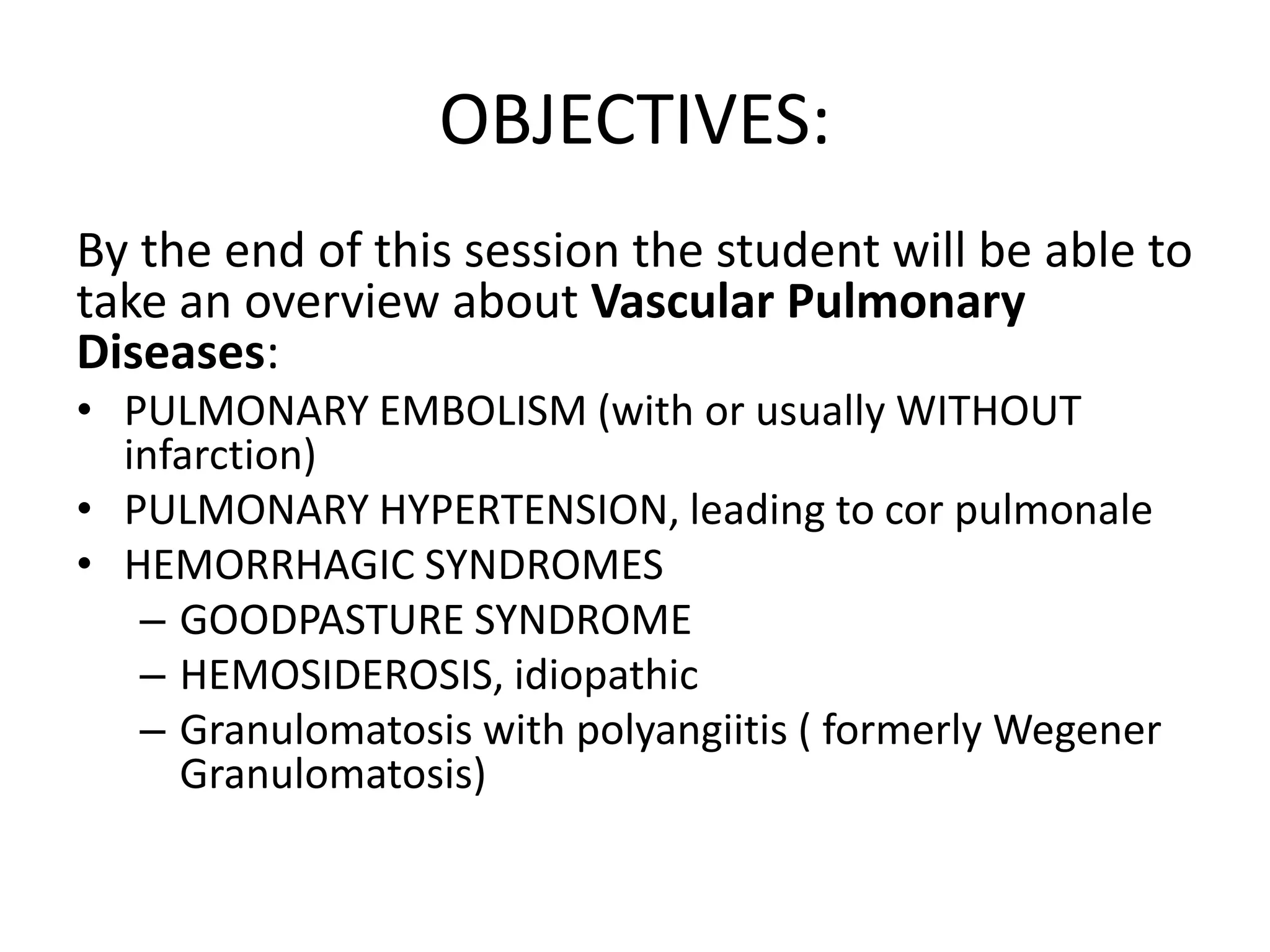 Sdl of pul. dis. of vasular origin | PPTX