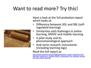 MOOC research focus on Seamless Learning or on Self-Directed Learning? | PPT