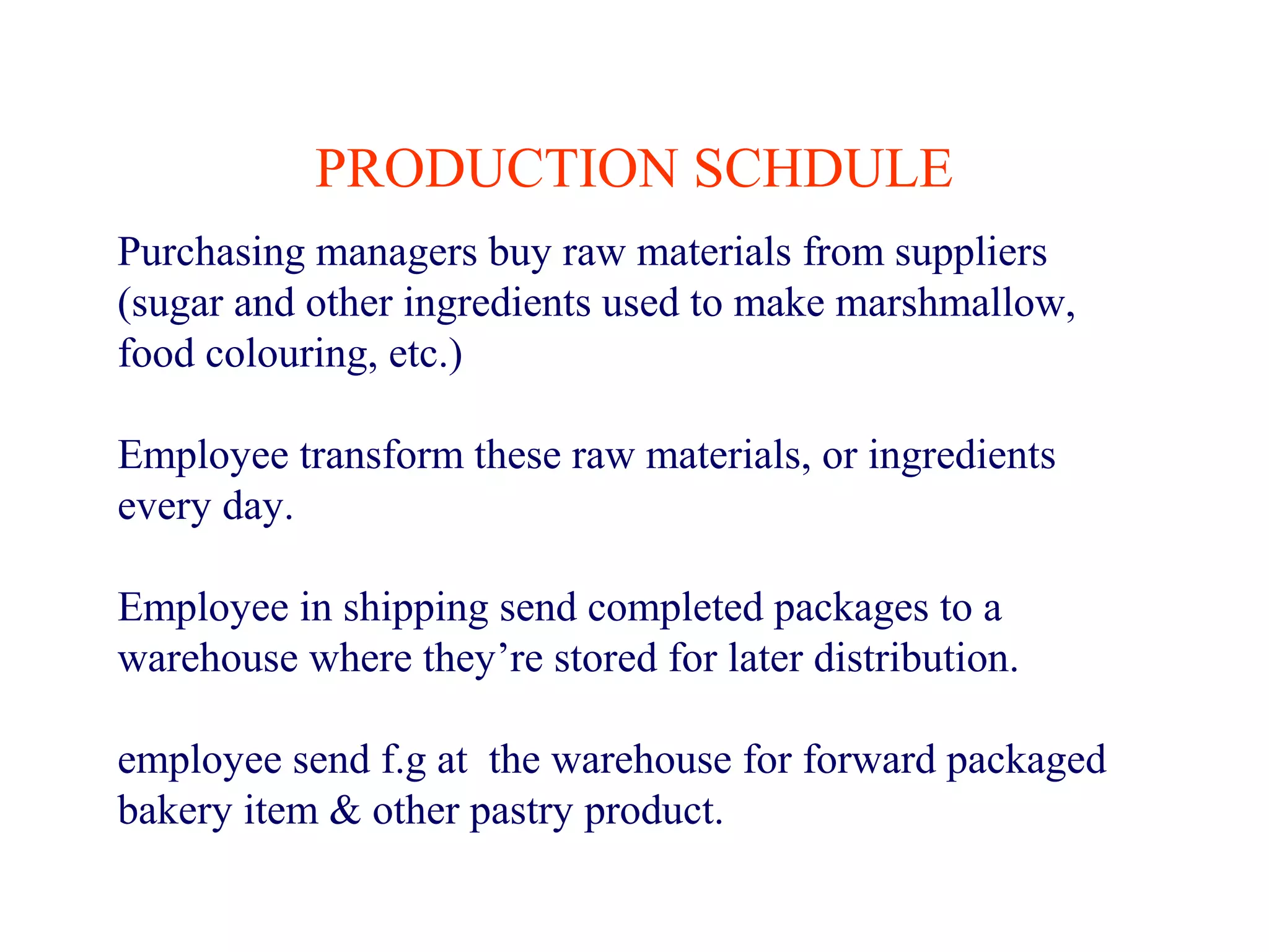 SUPER BAKERY ROUTING PLAN AND SCHDULING | PPT | Desserts and Baking ...