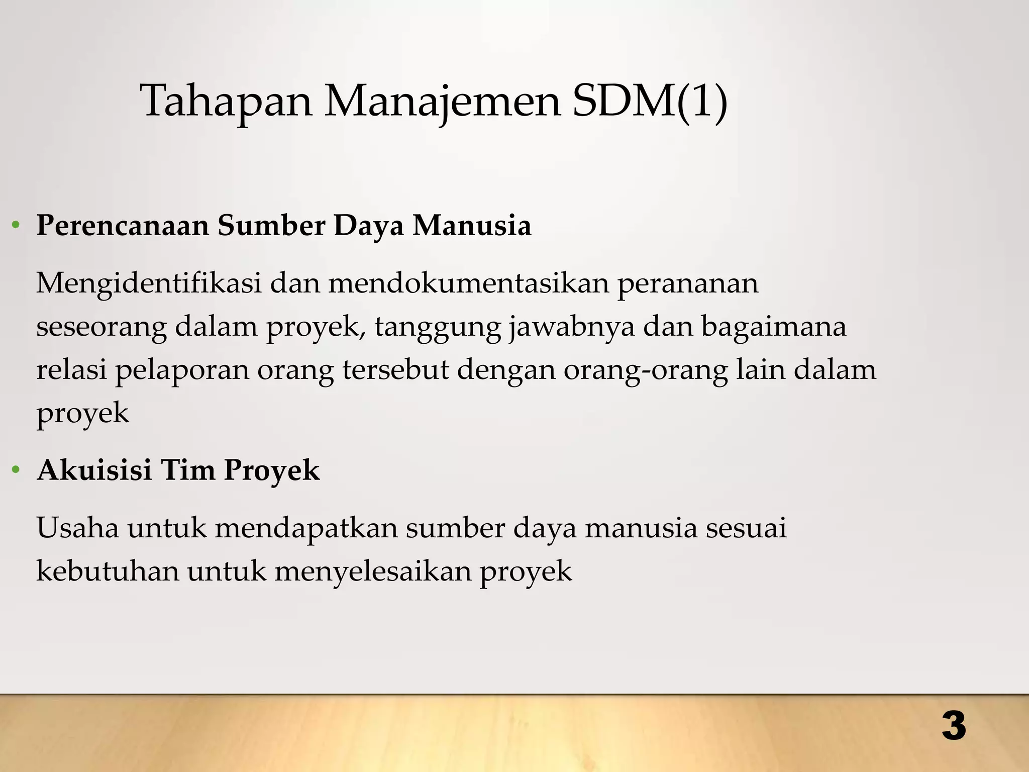 Manajemen SDM Proyek | PPT