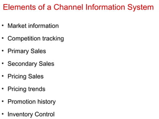 Channel Information Systems | PPT