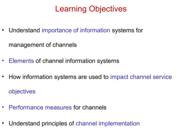 Channel Information Systems | PPT