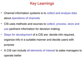 Channel Information Systems | PPT