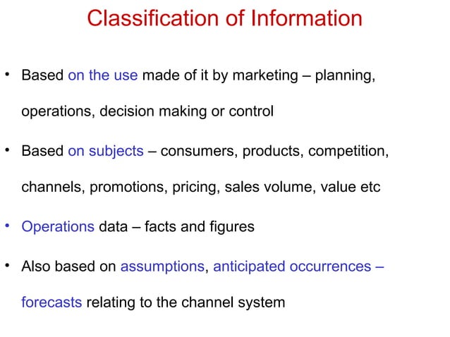Channel Information Systems | PPT