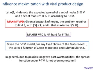 Influence maximization with viral product design | PDF