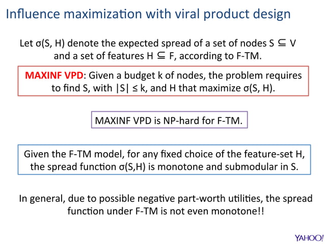 Influence maximization with viral product design | PPT