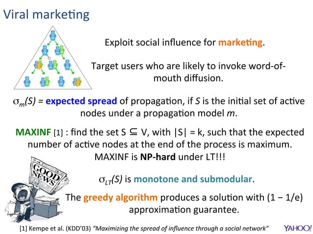 Influence maximization with viral product design | PPT