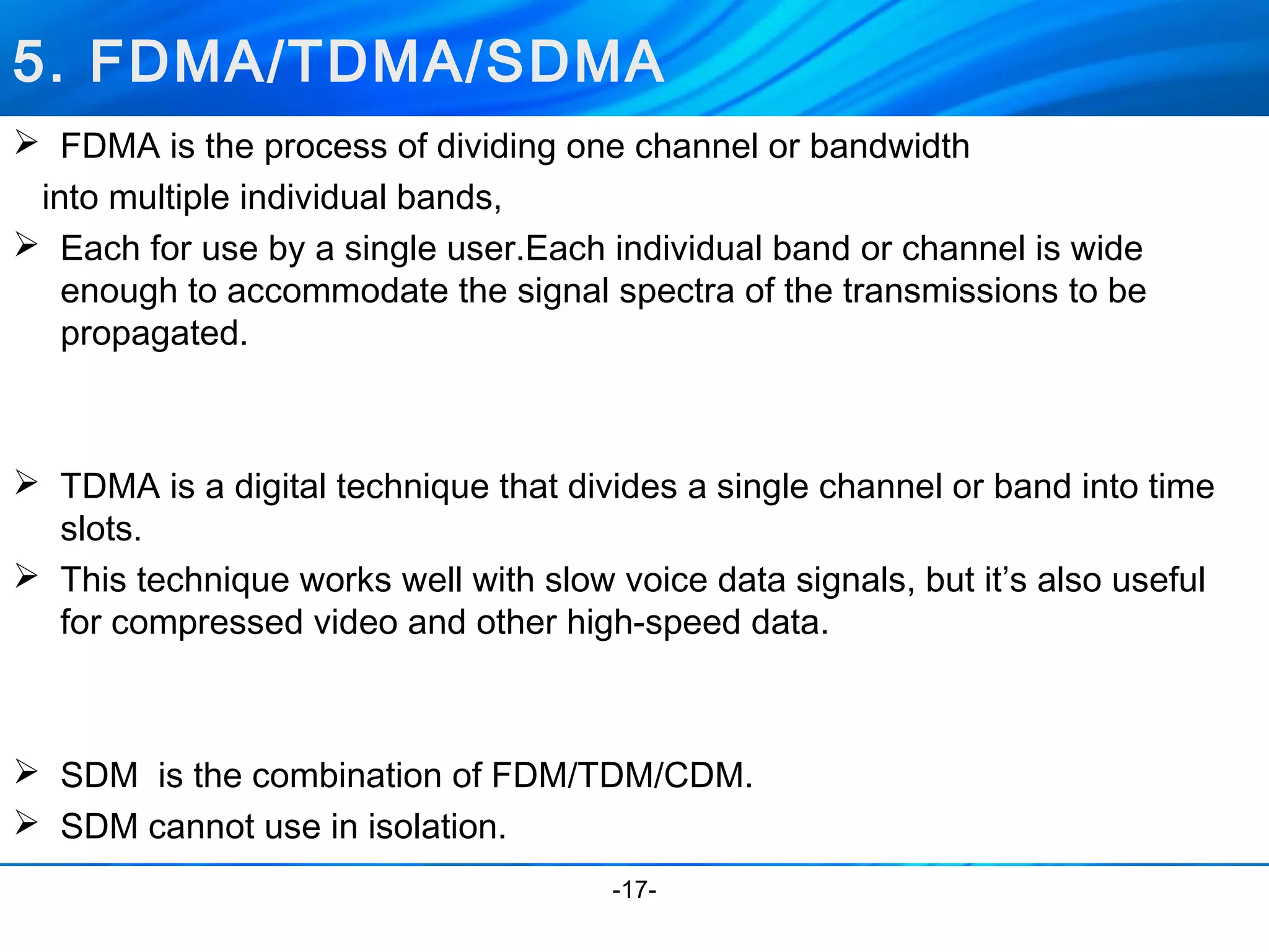 SPACE DIVISION MULTIPLEXING (SDMA) | PPT