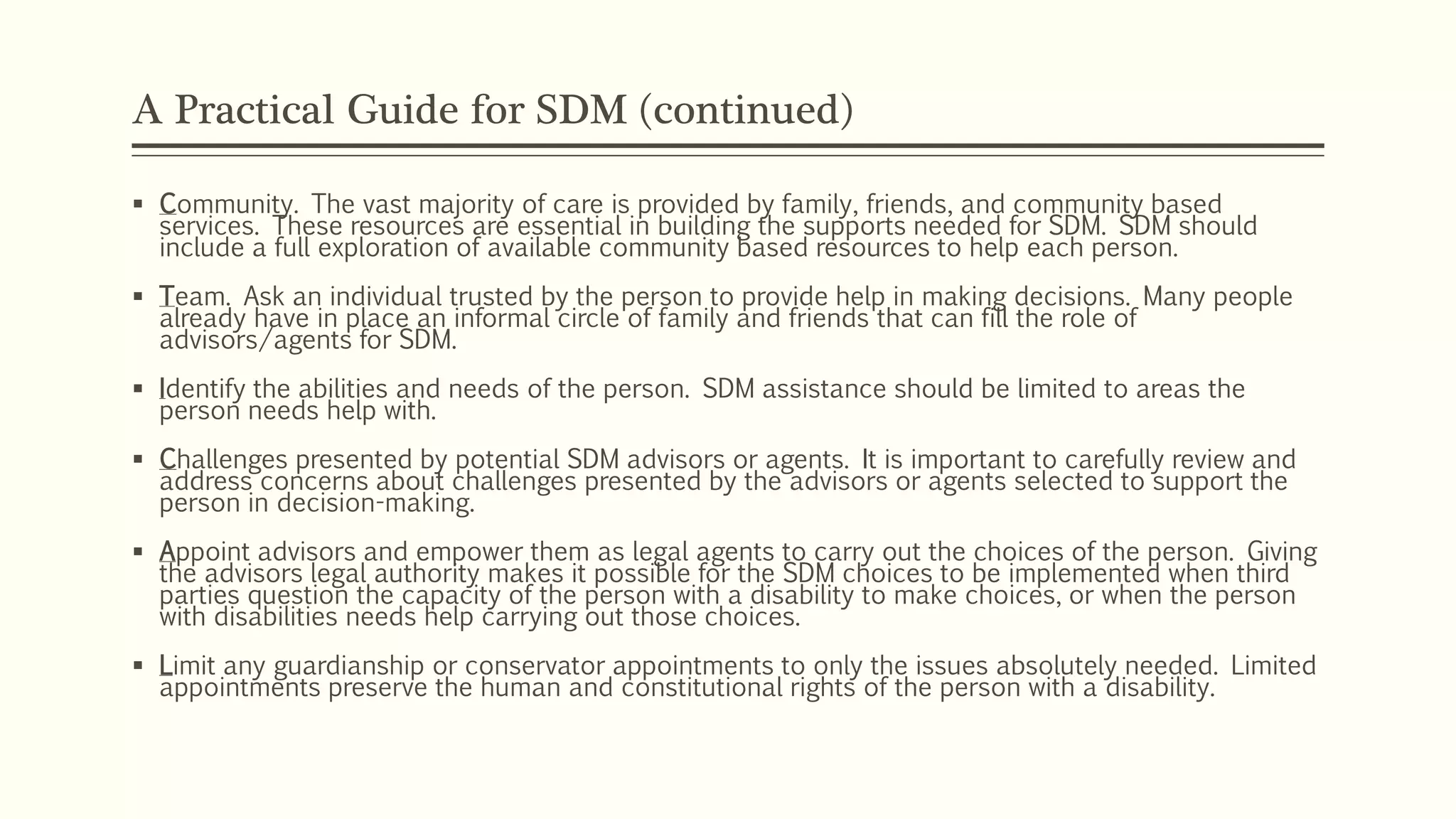 Supported Decision Making SDM | PPTX