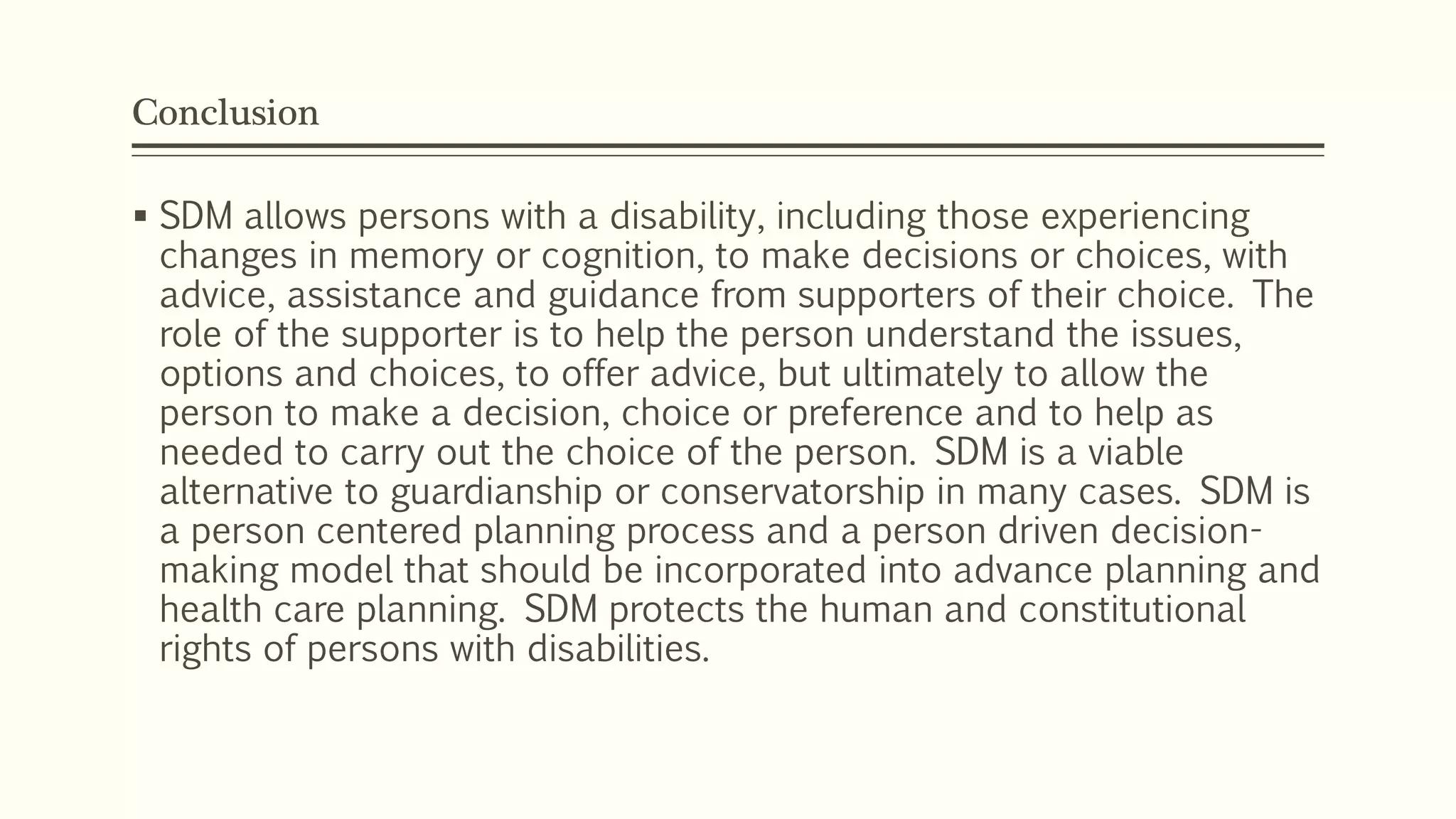 Supported Decision Making SDM | PPTX