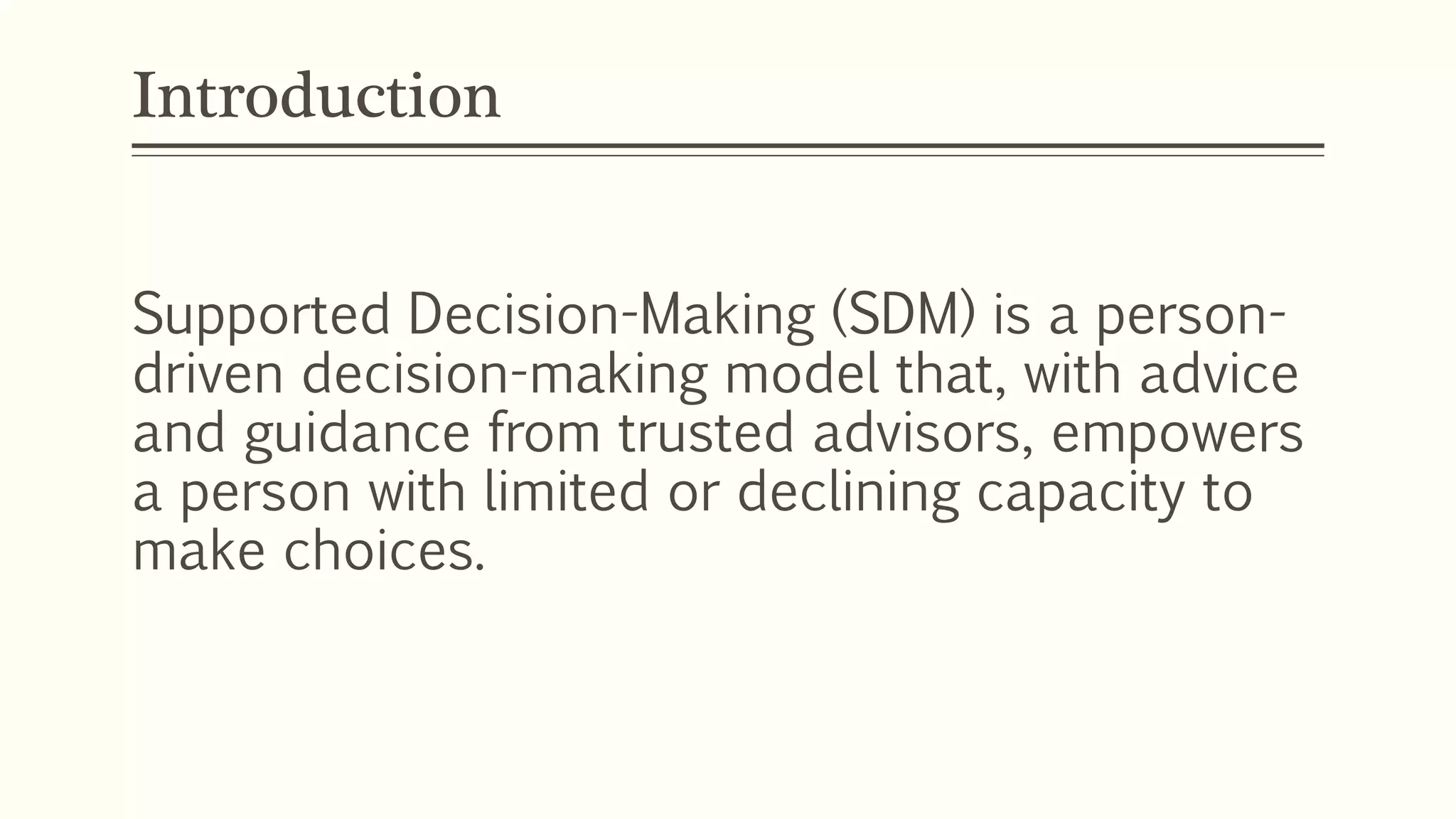 Supported Decision Making SDM | PPTX