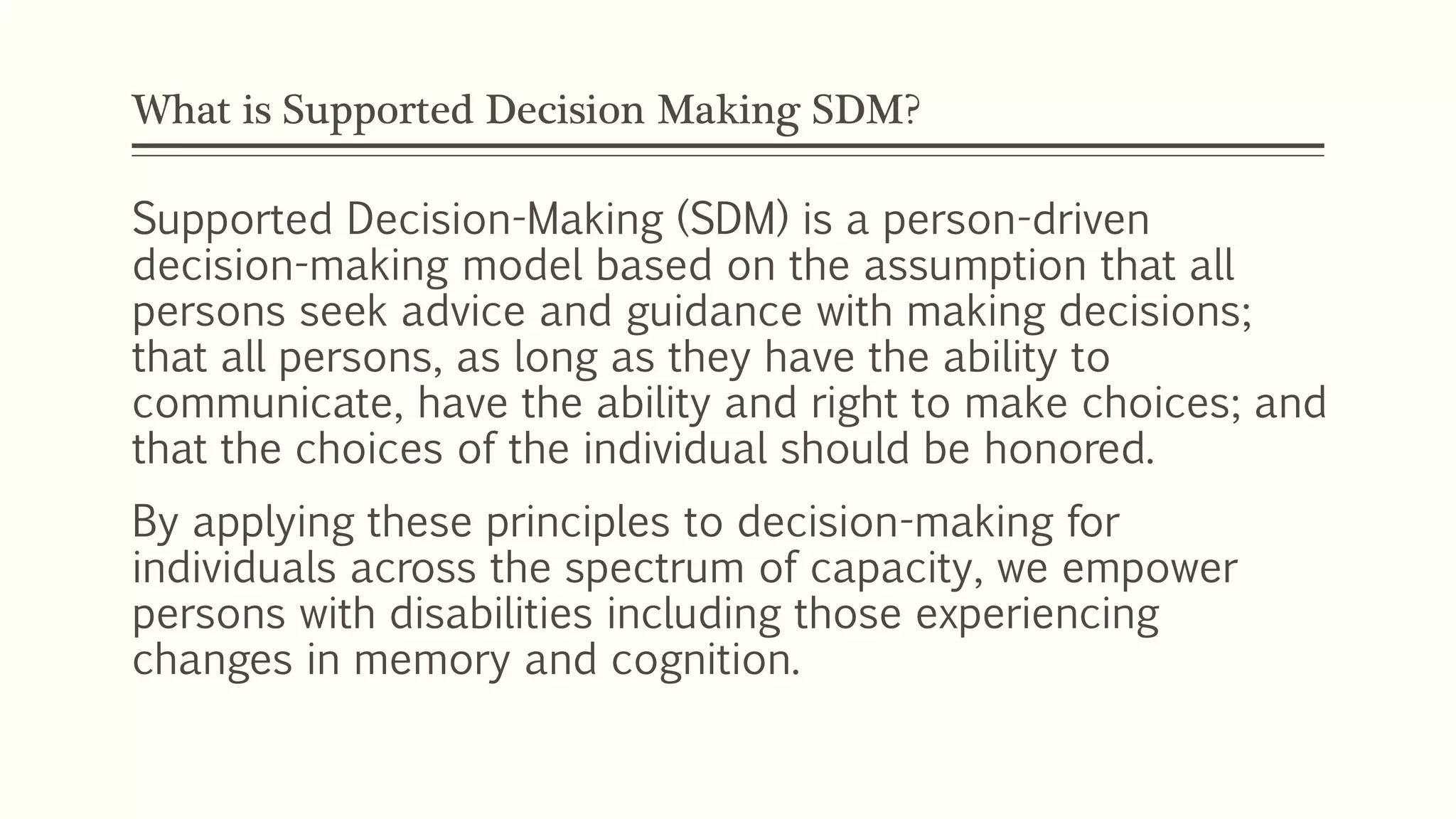Supported Decision Making SDM | PPTX