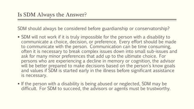 Supported Decision Making SDM | PPT