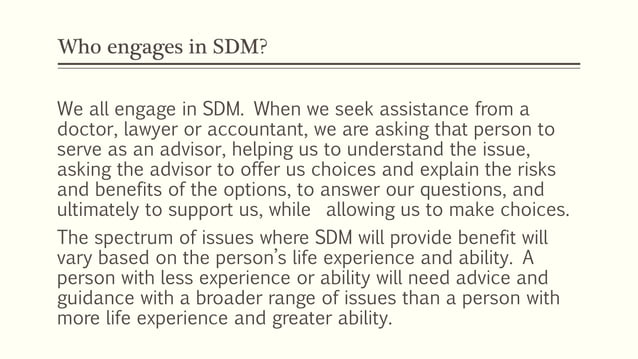 Supported Decision Making SDM | PPT
