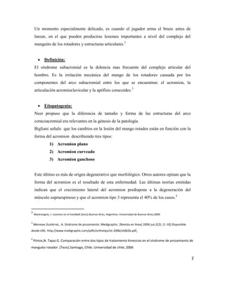 Sdme. de friccion subacromial en el handball | PDF