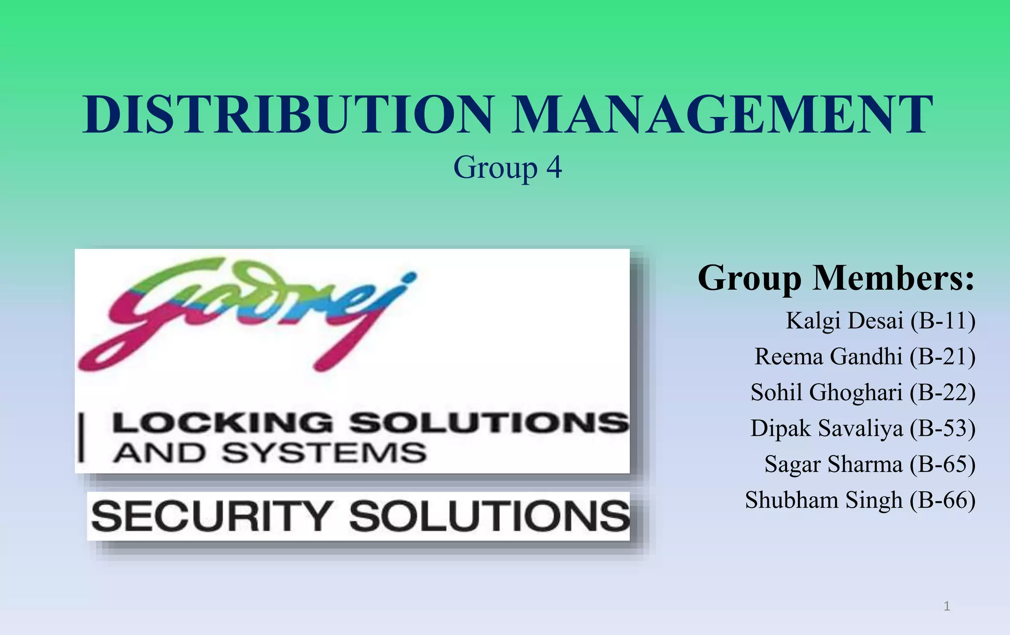 Distribution Management- Godrej Security Solutions | PPTX