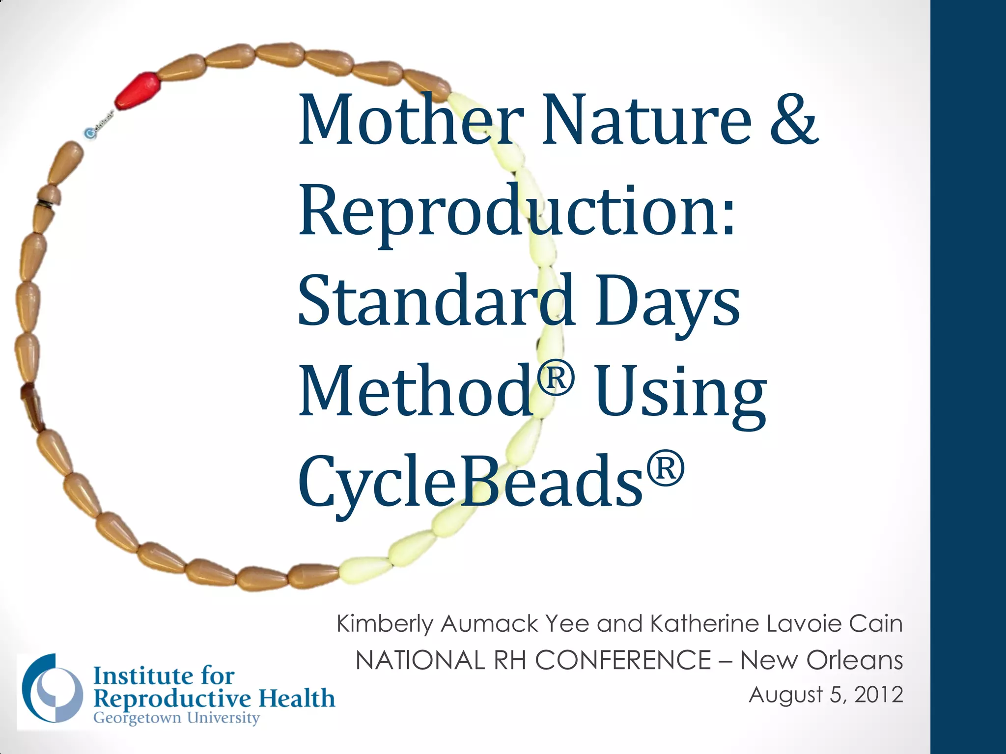 Mother Nature & Reproduction: Standard Days Method® Using CycleBeads® | PDF