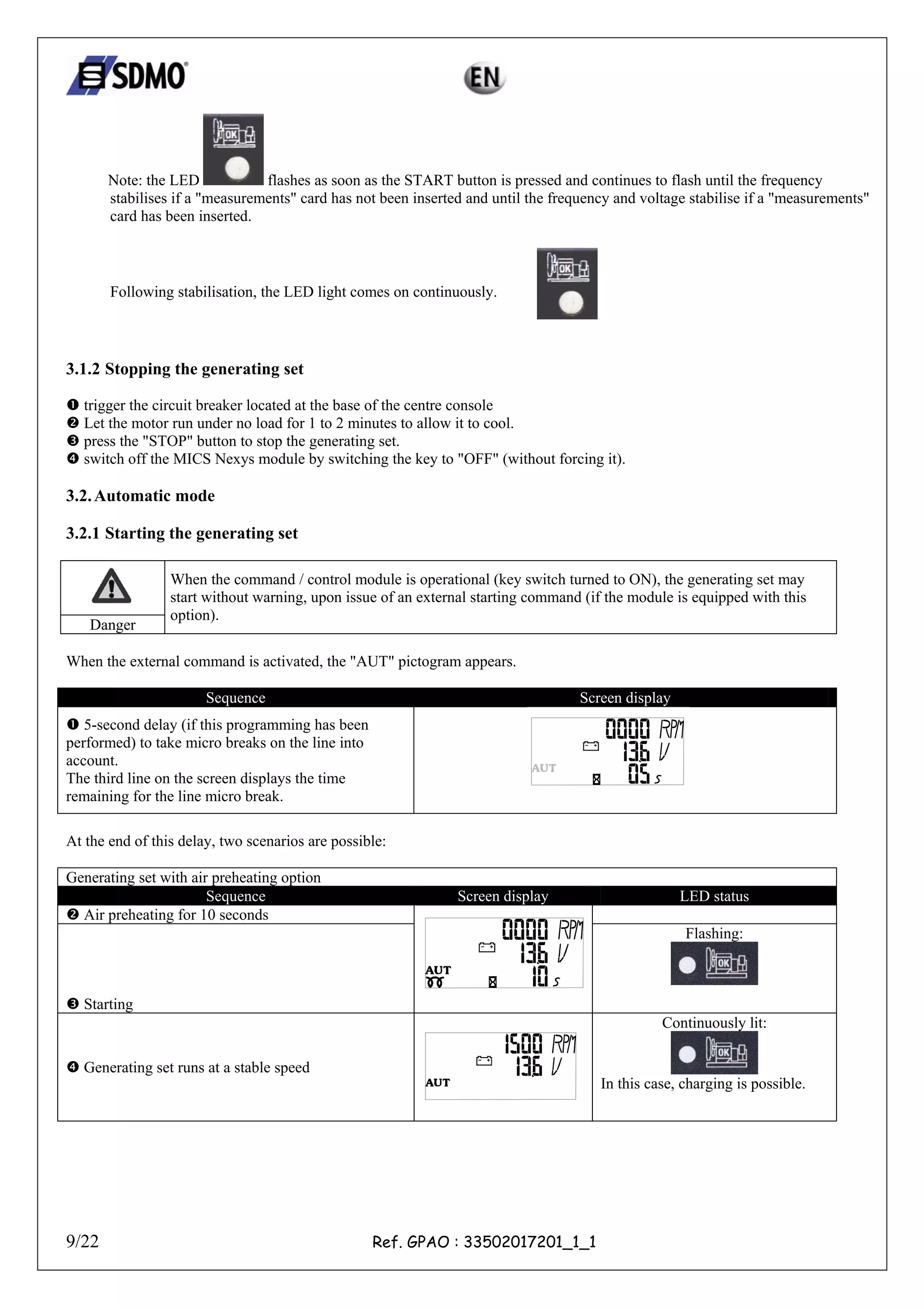 Sdmo mics-nexys-control panel-manual | PDF