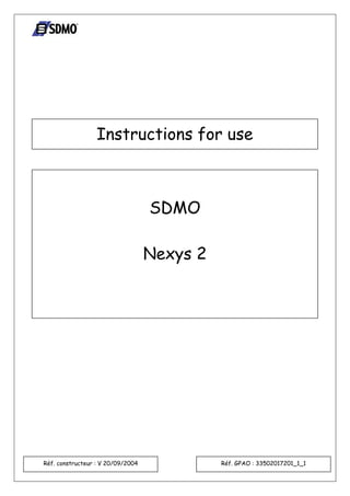 Sdmo mics-nexys-control panel-manual | PDF