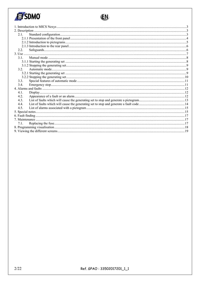 Sdmo mics-nexys-control panel-manual | PDF | Graphics Software ...