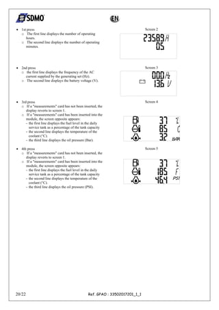 Sdmo mics-nexys-control panel-manual | PDF