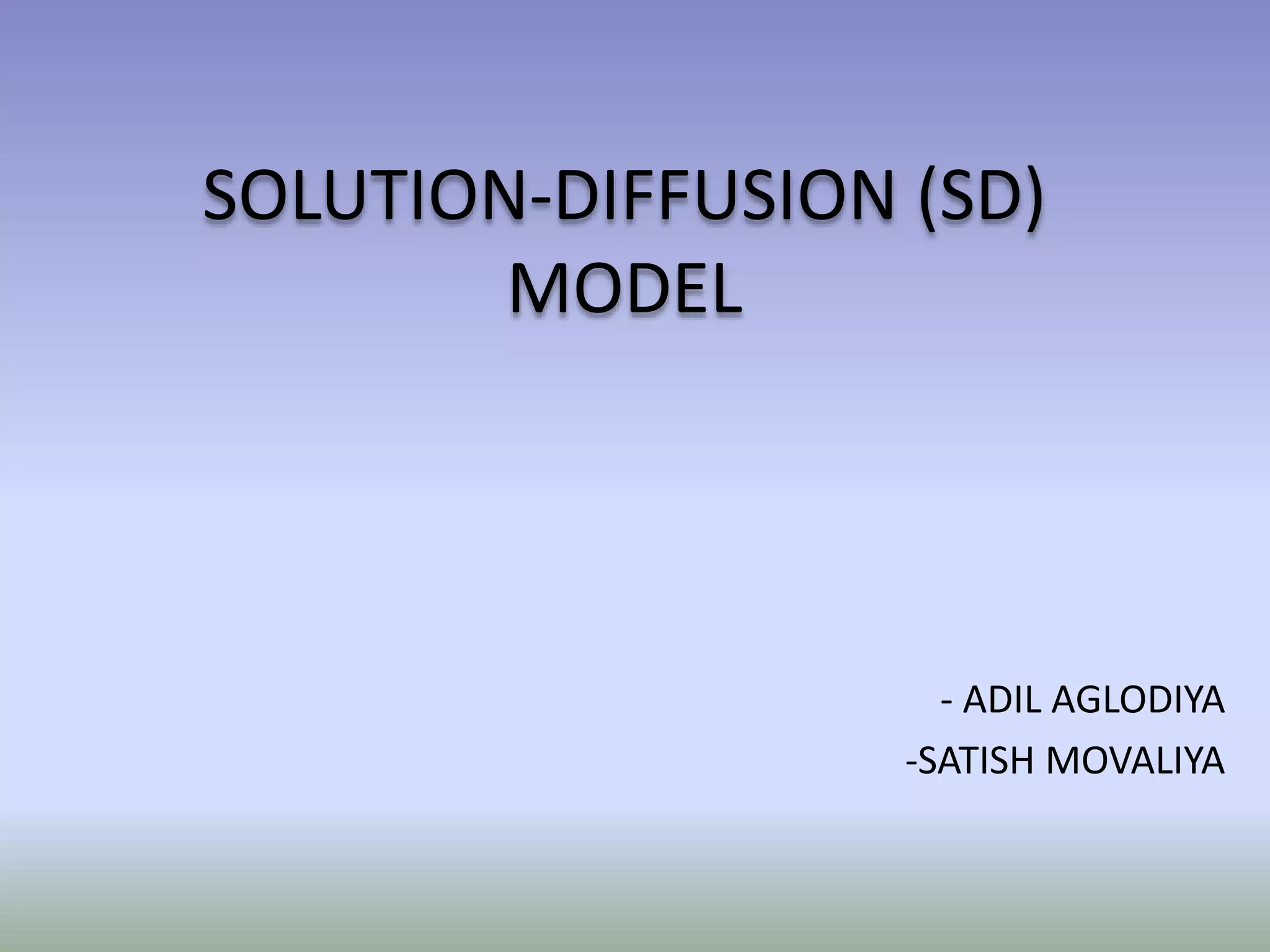 Solution Diffusion Model in Membrane Technology | PPTX