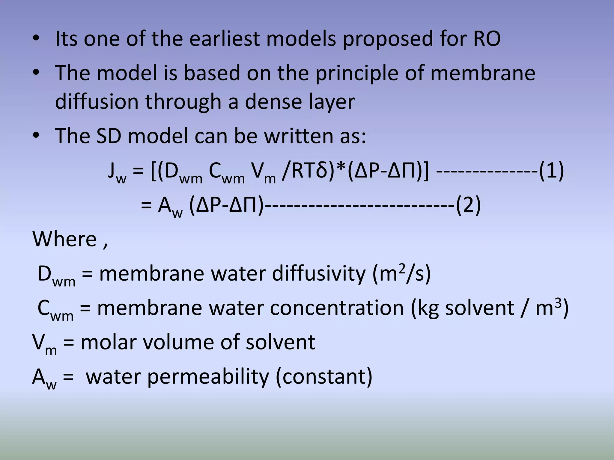Solution Diffusion Model in Membrane Technology | PPTX | Chemistry ...