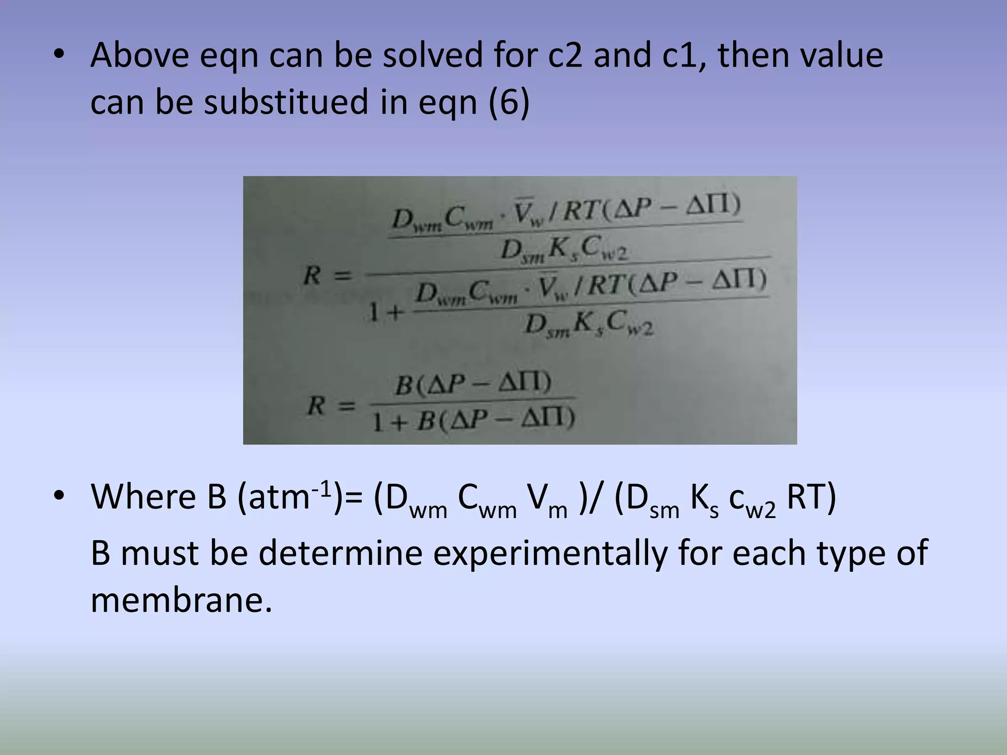 Solution Diffusion Model in Membrane Technology | PPTX