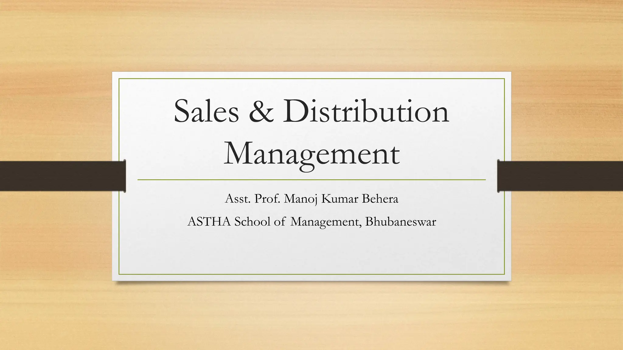 Sales and distribution management presentation | PPT