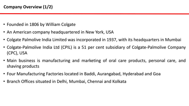 Colgate-Palmolive India-Sales and Distribution Management | PPTX | Oral ...