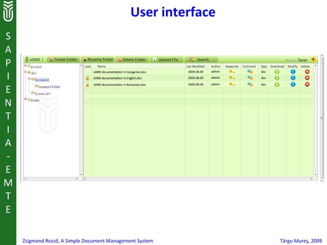 sDMS, a simple Document Management System | PPT