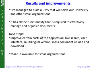 sDMS, a simple Document Management System | PPT
