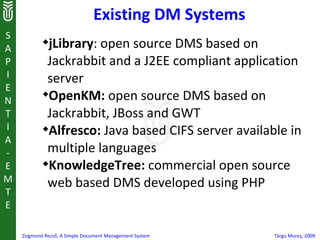 sDMS, a simple Document Management System | PPT