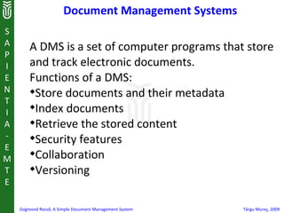 sDMS, a simple Document Management System | PPT