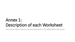 SDMX Matrix Generator User Guide.pptx presentation | PPTX