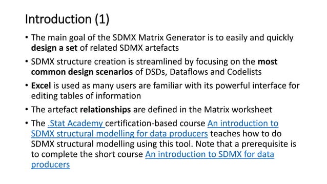 Sdmx Matrix Generator User Guidepptx Presentation Ppt