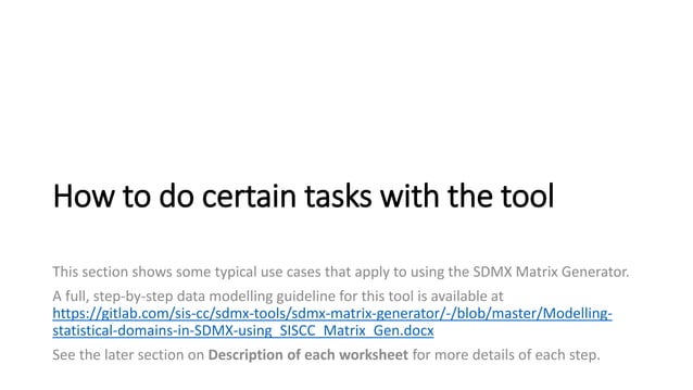 SDMX Matrix Generator User Guide.pptx presentation | PPT