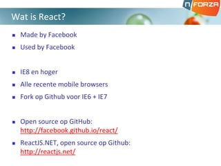 ReactJS maakt het web eenvoudig | PPT