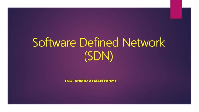 Software Defined Network Sdn Pptx Computer Networking Computing