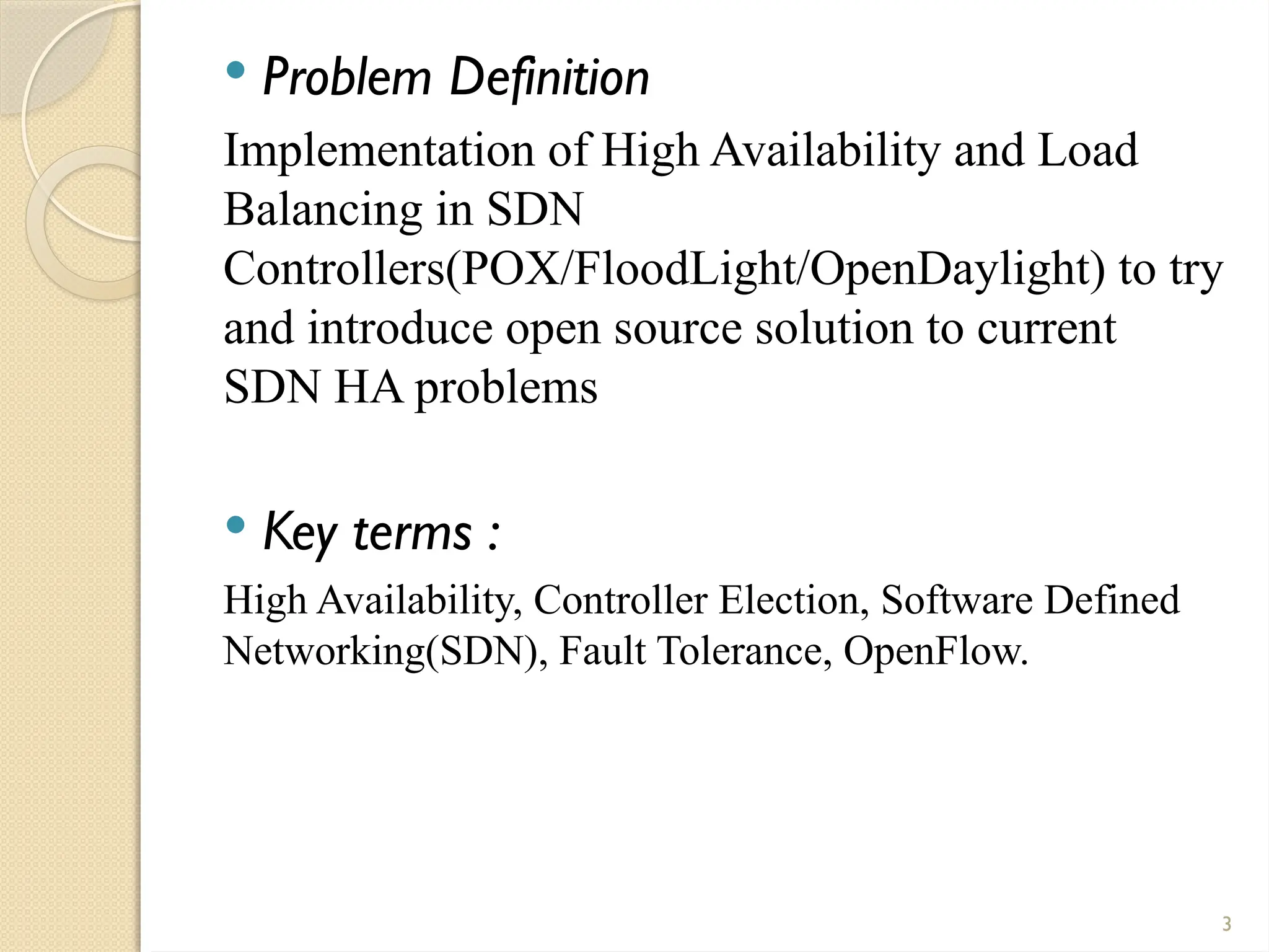 High Availability and Load Balancing of SDN Controllers | PPT