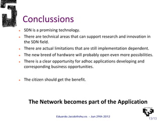 SDN the network becomes the application | PDF