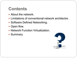SDN( Software Defined Network) and NFV(Network Function Virtualization ...