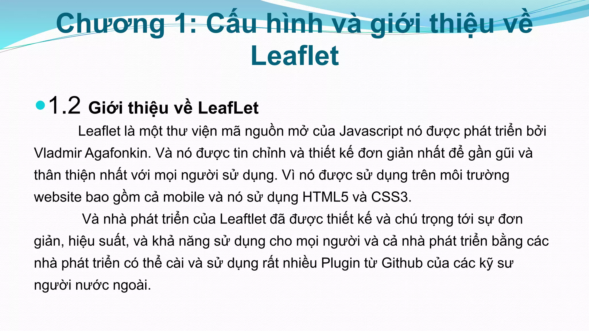 Sử dụng API Leaflet chi tiết các chức năng | PPTX