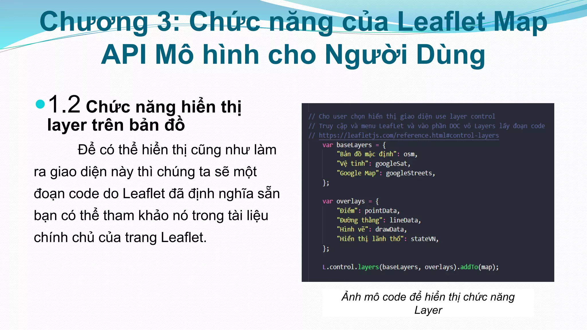 Sử dụng API Leaflet chi tiết các chức năng | PPTX