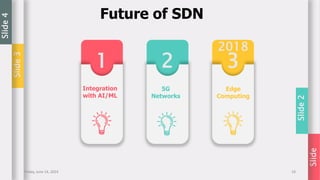 Software Defined Networking (SDN): centralized, programmable network management architecture. | PPTX