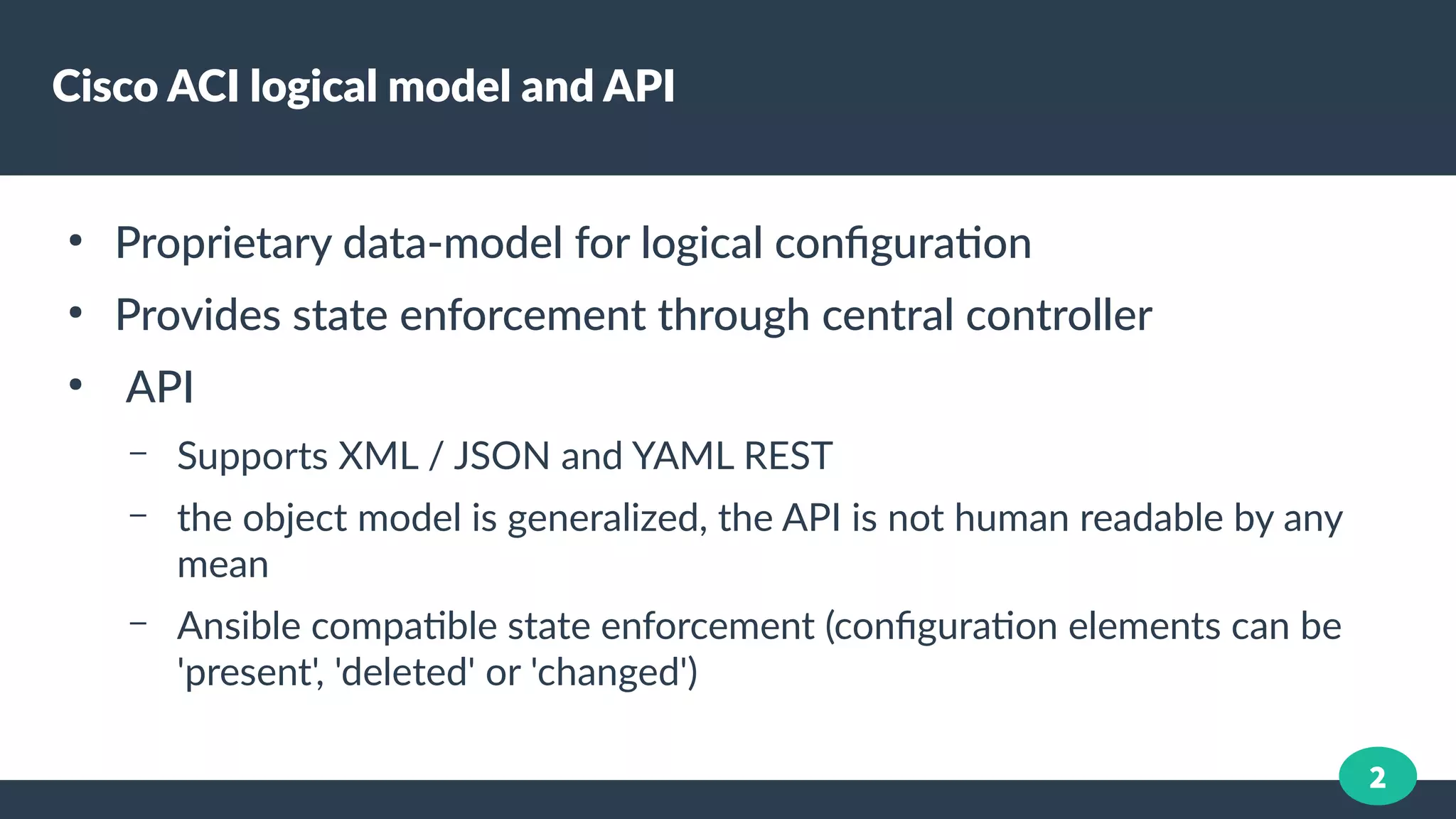 Ansible based CI / CD for Cisco ACI logical configuration | PPT