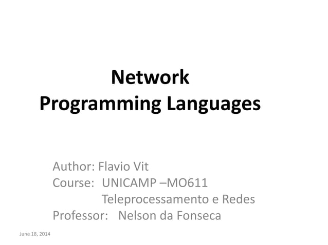 SDN Networks Programming Languages | PPTX | Programming Languages | Computing