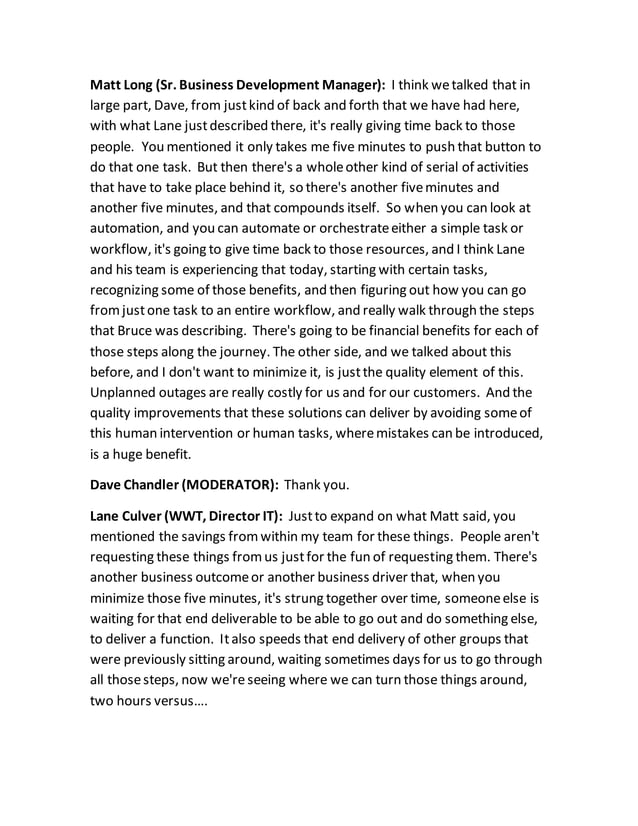 World Wide Technology Webinar Transcript - Software Defined Networking ...