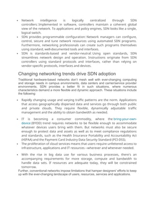 Computer Network unit-5 -SDN and NFV topics | PDF