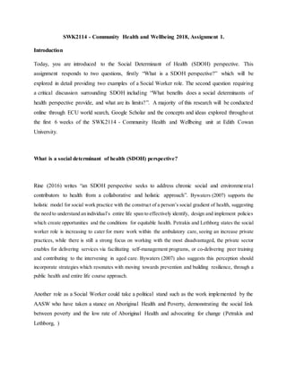 Social Determinant of Health | DOCX